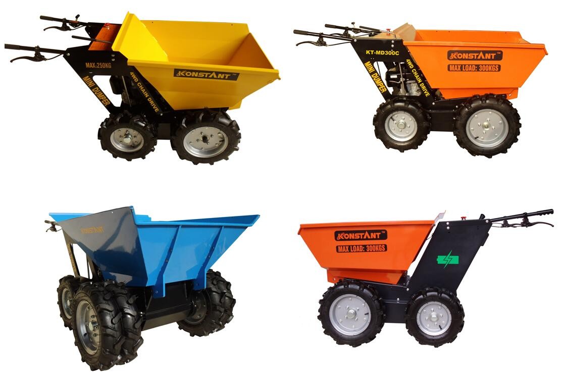 Four Wheels Mini Dumper 4X4 Portable Wheelbarrow, Motorzied wheelbarrow ...